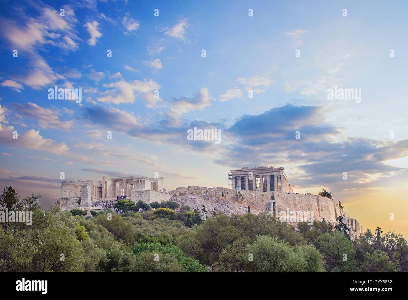 Summer holidays in Athens, Greece. Ancient architecture, Acropolis ...