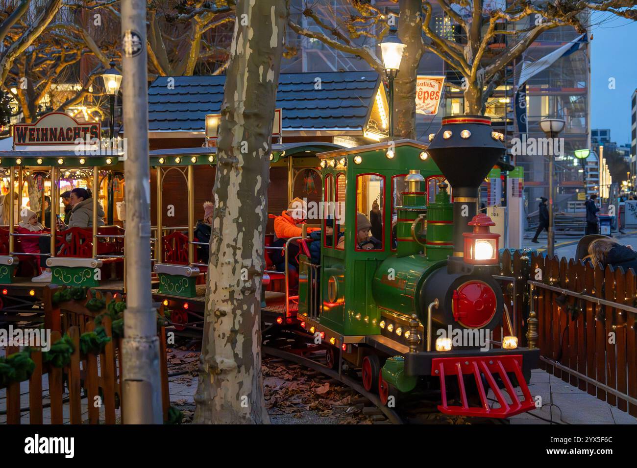 A child seen riding in the Christmas Express train at the Frankfurt ...