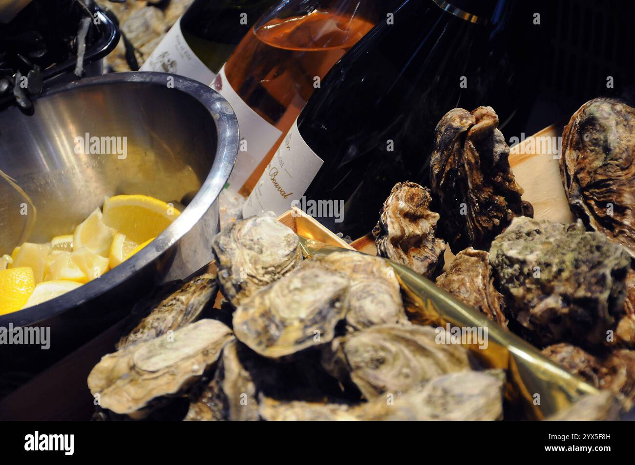 Copenhagen/ DenmarK/13 DECEMBER 2024/ Female holding Oyster menu plate ...