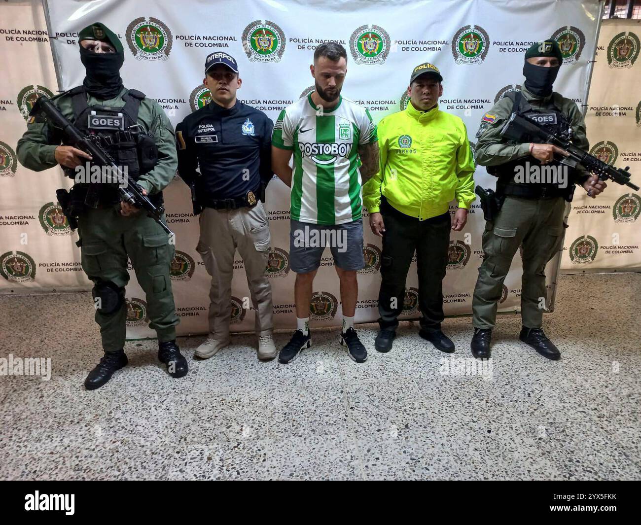 This photo released by Colombia's National Police press office shows ...