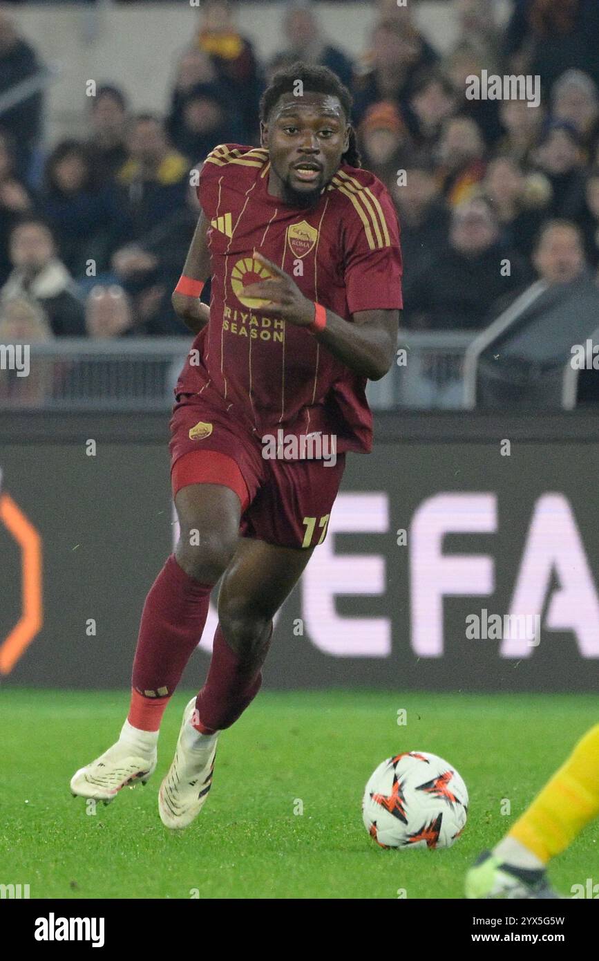 Roma’s Manu Kone seen in action during the UEFA Europa League 2024-2025 ...
