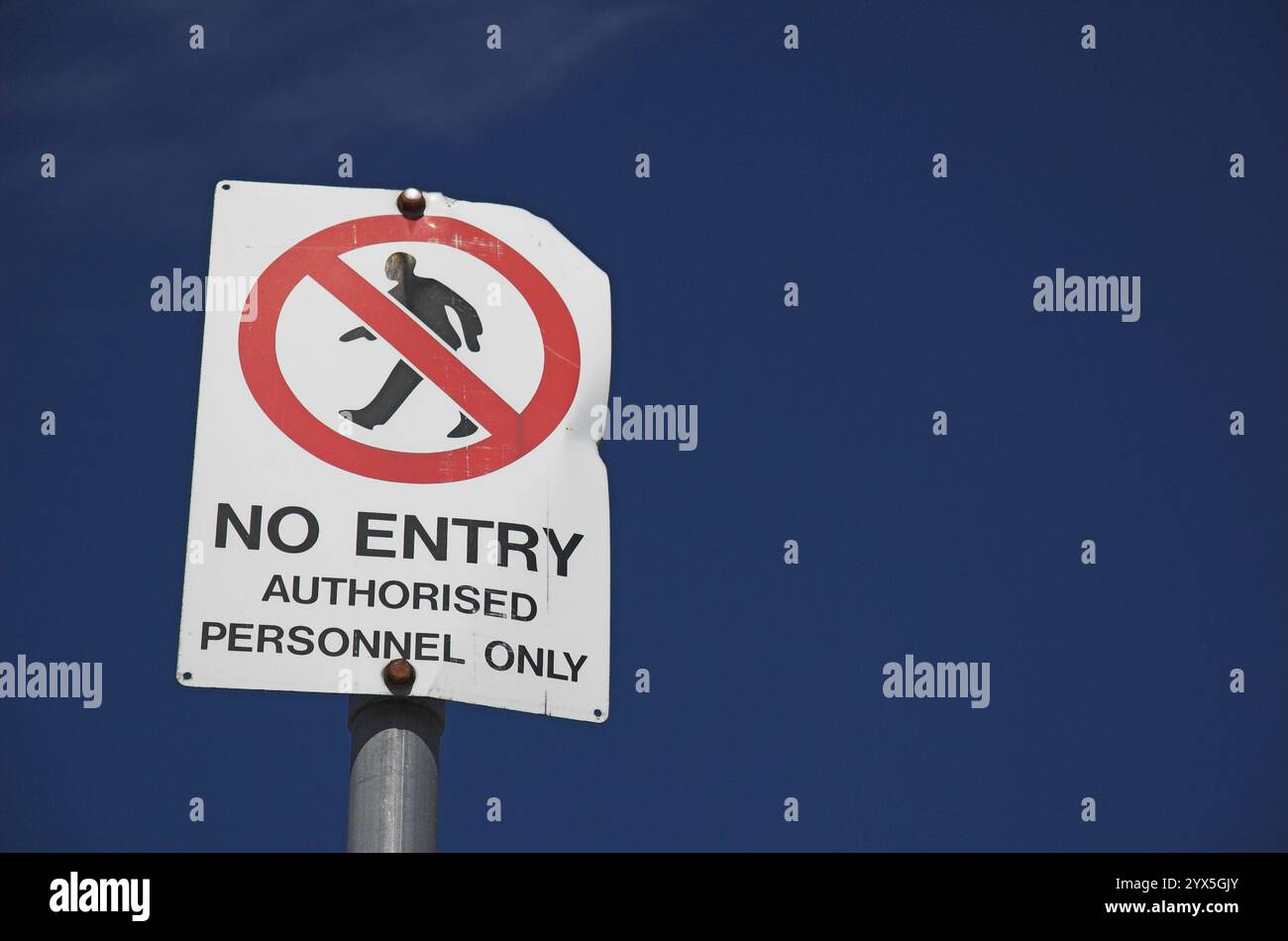 No entry sign authorised personnel only restricted access area Stock ...