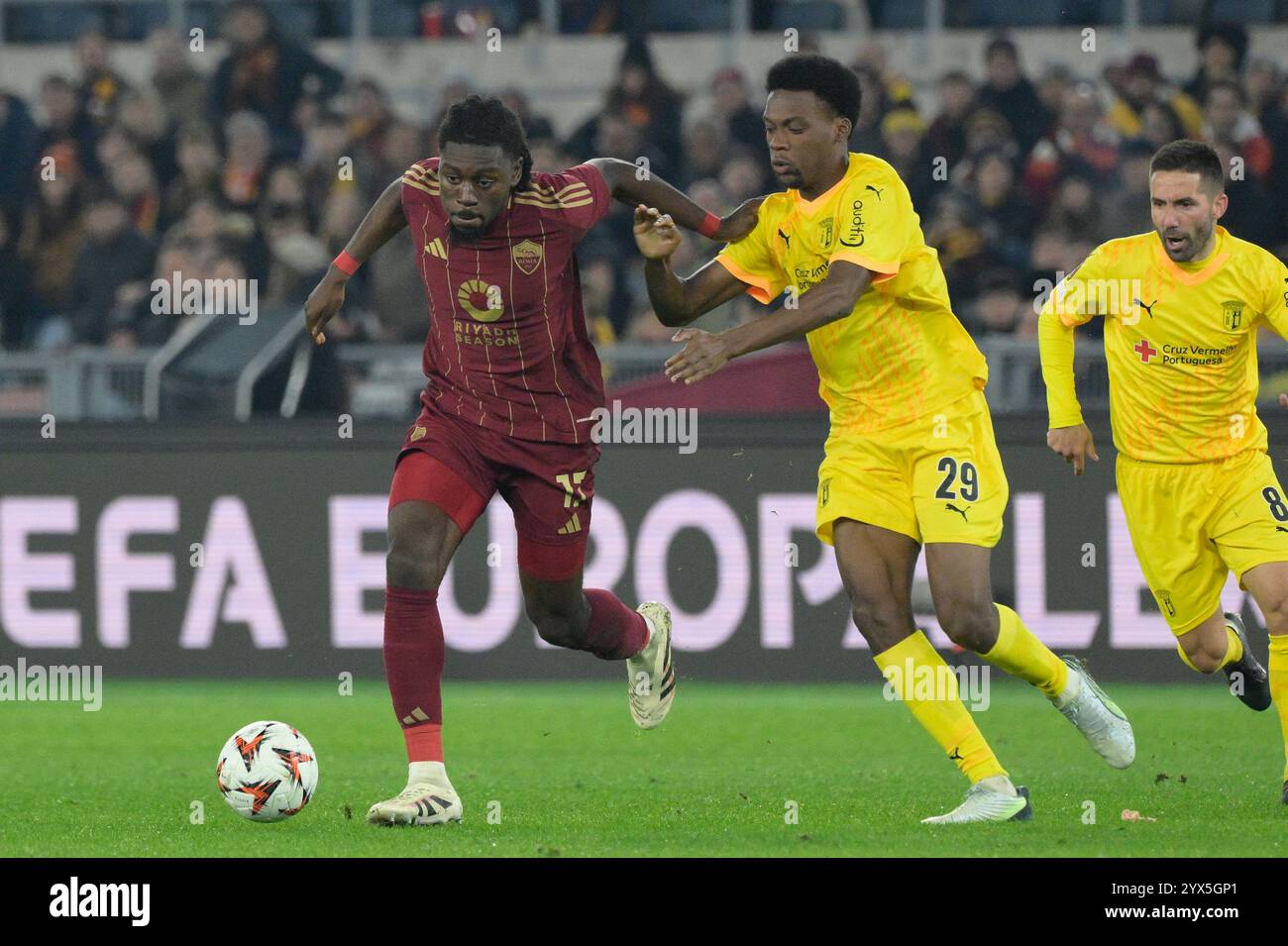 Roma’s Manu Kone seen in action during the UEFA Europa League 2024-2025 ...