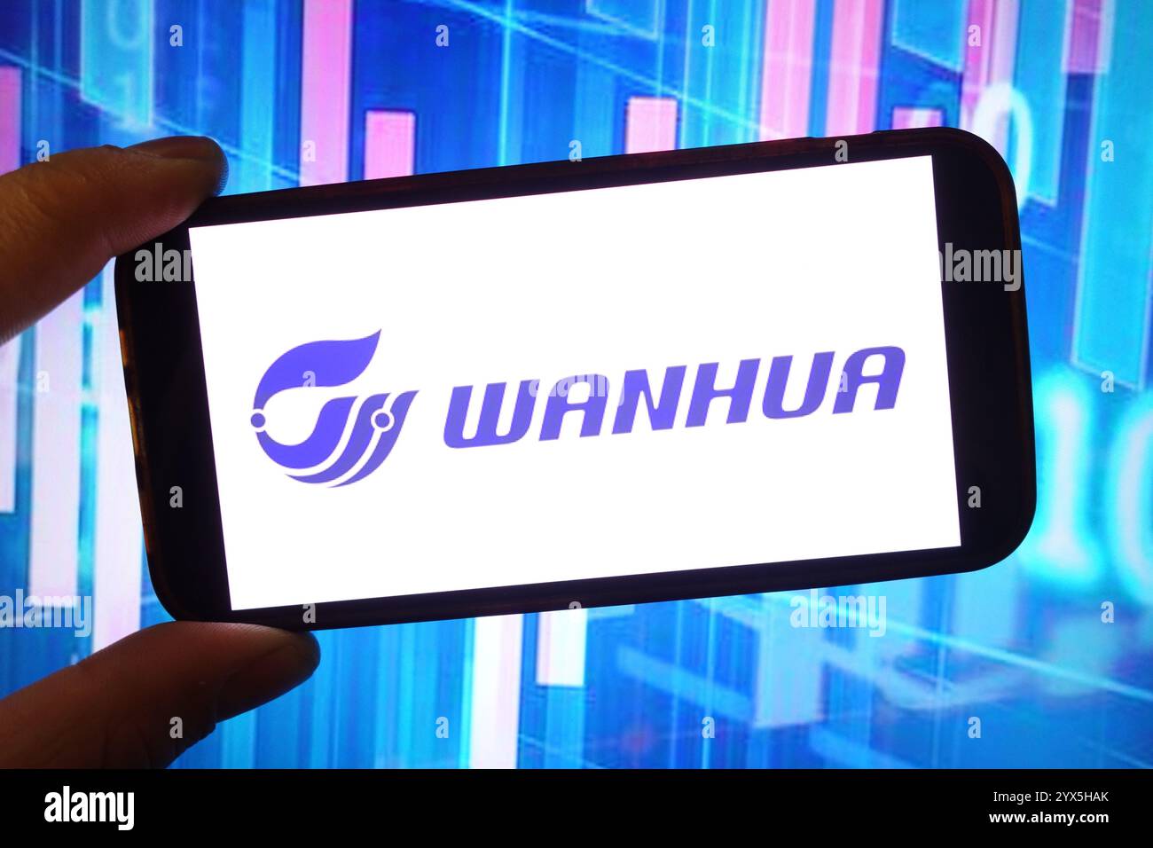 In this photo illustration, the Wanhua Chemical company logo is seen ...