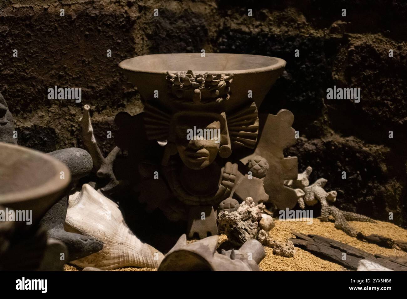 Mexico City, Mexico November 12, 2024: Recreation of the archaeological ...