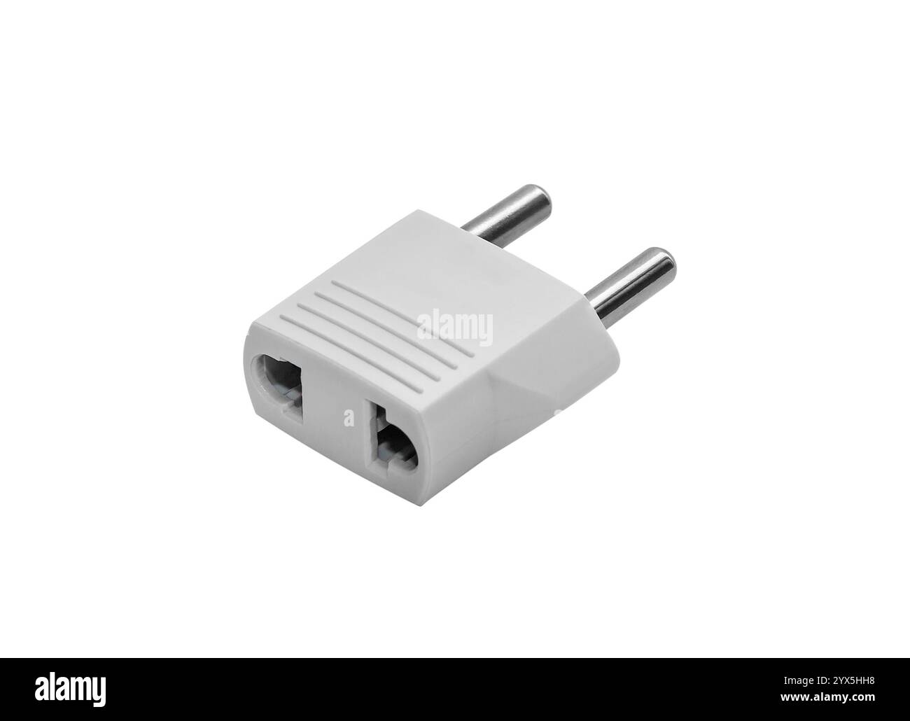 Electric plug isolated on white background. White electrical plug close ...