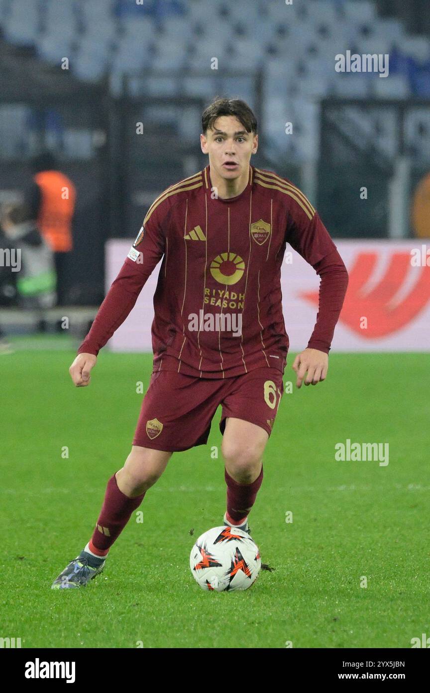 Roma’s Niccolo' Pisilli seen in action during the UEFA Europa League ...