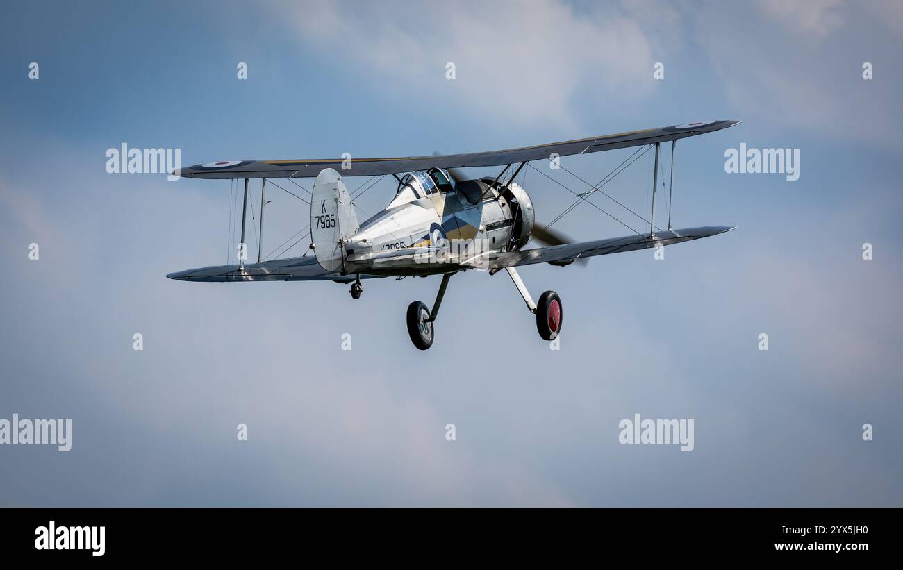 1938 Gloster Gladiator, airborne at the Best of British Air Show held ...