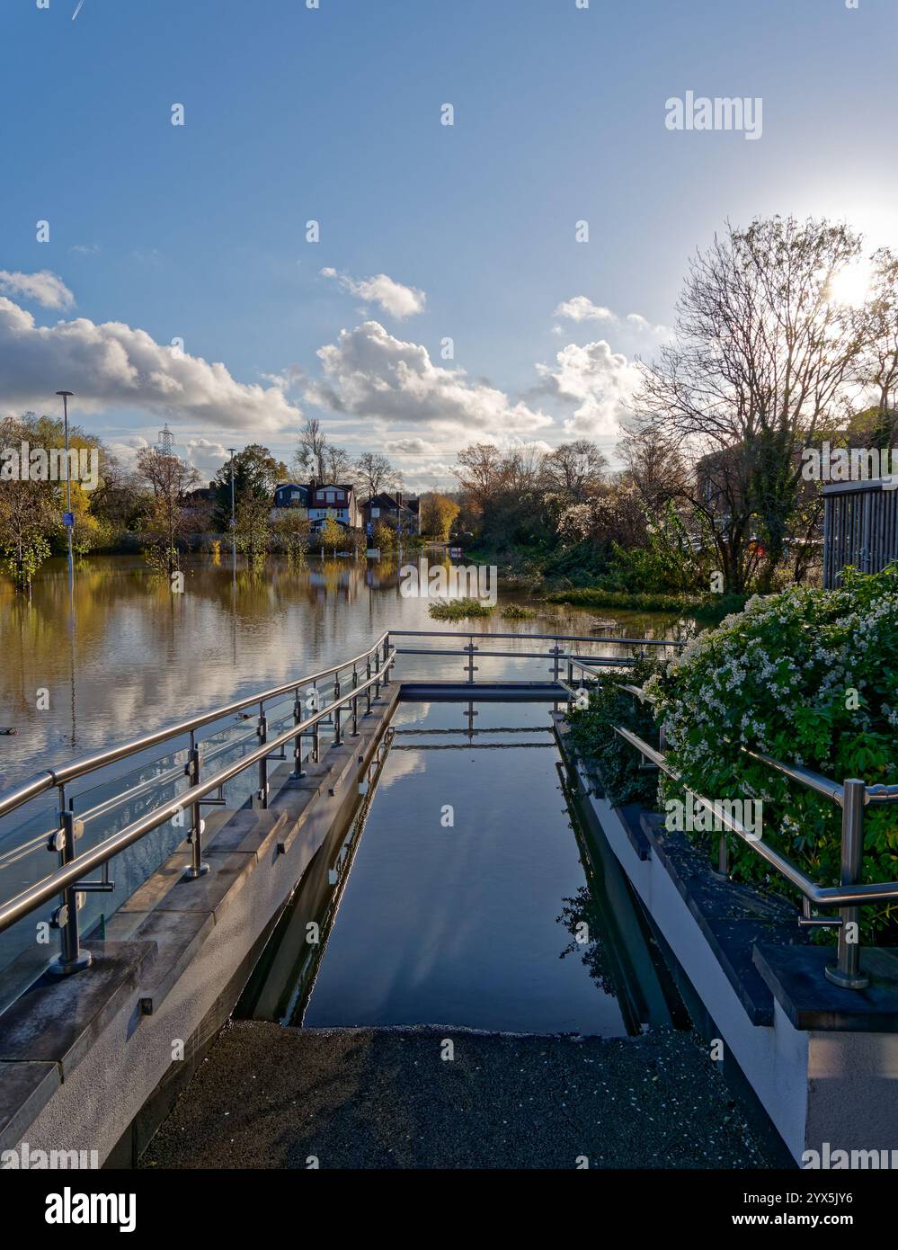 Seacourt Park and Ride flooded parking lot or car park and ramp in ...