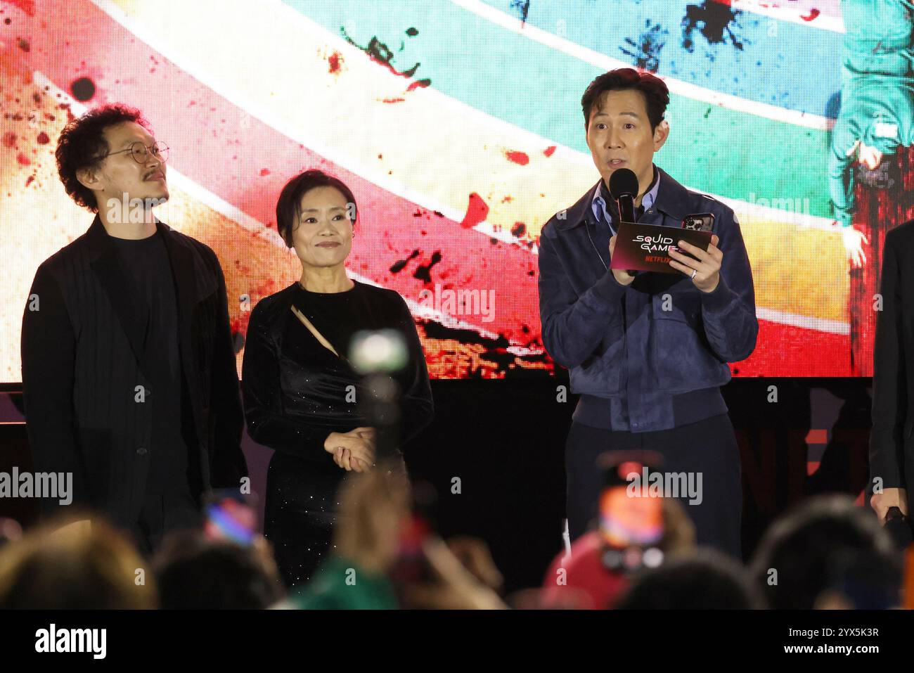 Los Angeles, USA. 13th Dec, 2024. Yang Dong-geun, Kang Ae-sim, and Lee ...