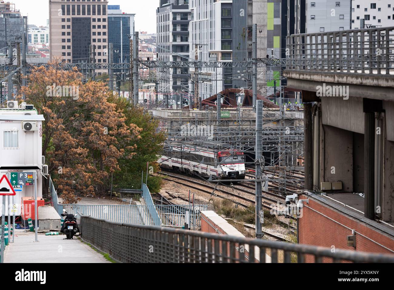 Renfe train arriving at Atocha train station in Madrid Stock Photo - Alamy