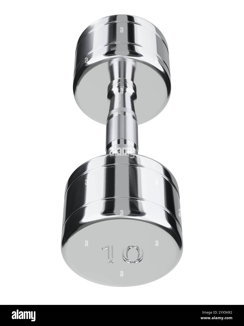 Round Chrome Dumbbell with number 10, weightlifting gym equipment top ...