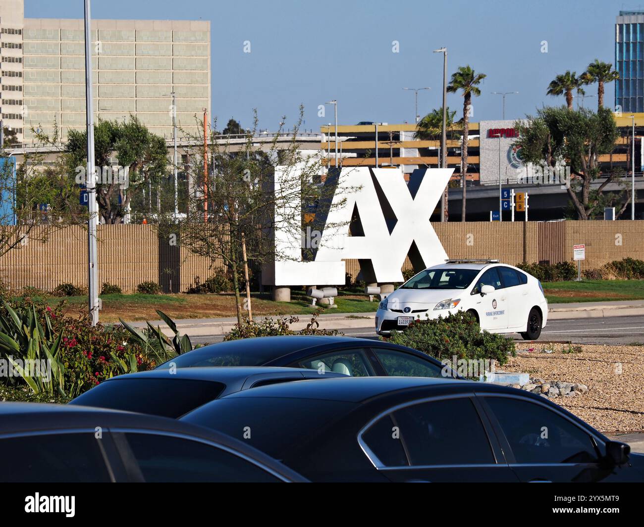 LAX sign denoting entrance to Los Angeles International Airport Stock ...