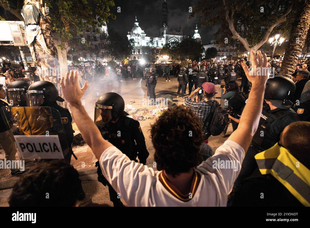 A demonstration in Valencia - Spain to protest the political management ...