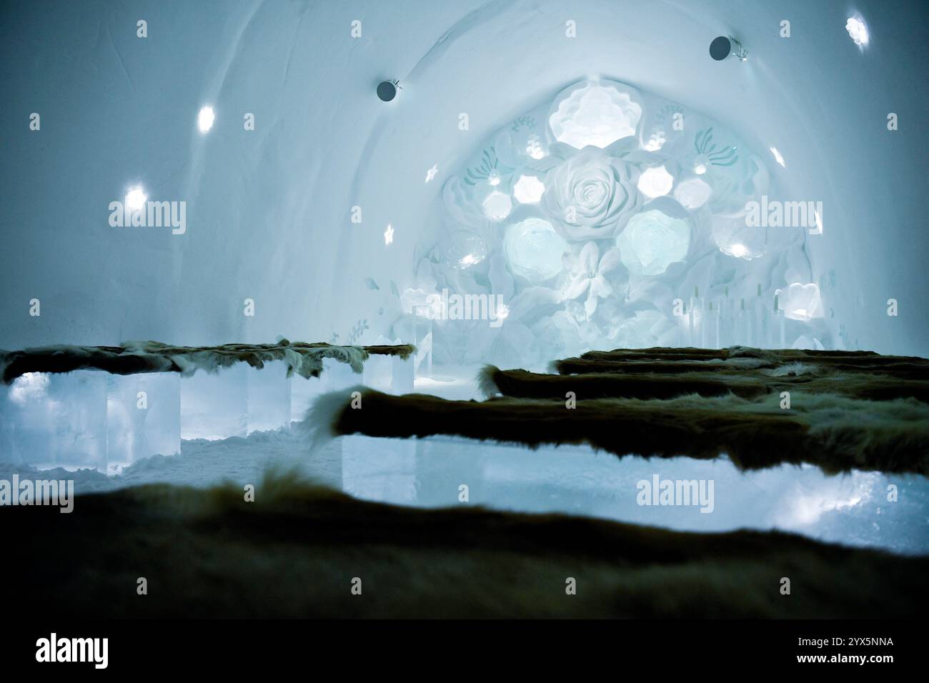 KIRUNA, Sweden. , . 2025. The icehotel has reopened every winter since ...