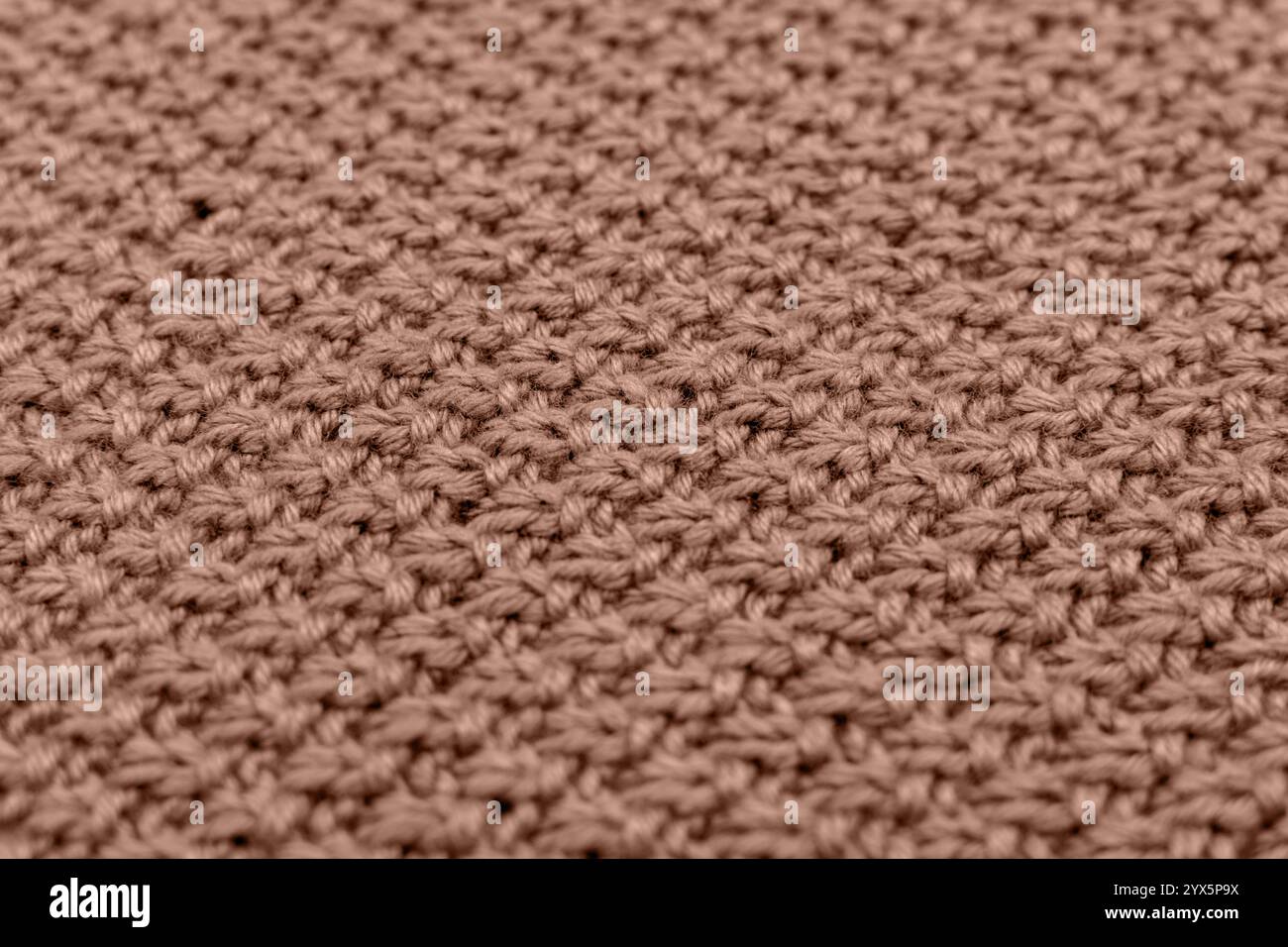 Demonstrating color of 2025 year mocha mousse. Knitted pearl wool ...