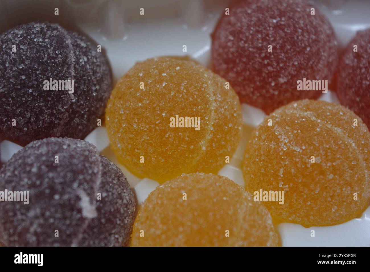 Original jelly Finnish candies in the form of round balls covered with ...