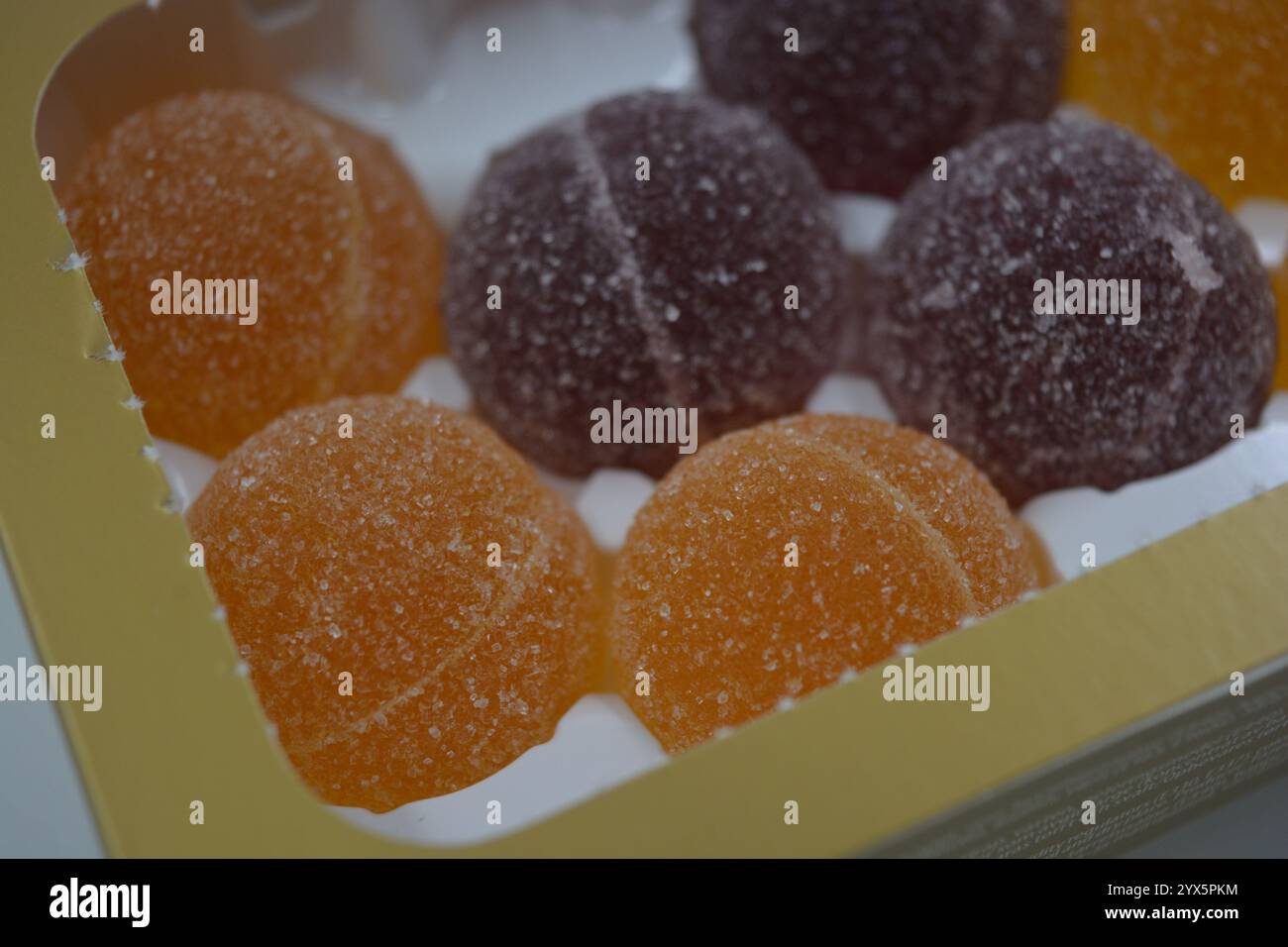 Original jelly Finnish candies in the form of round balls covered with ...
