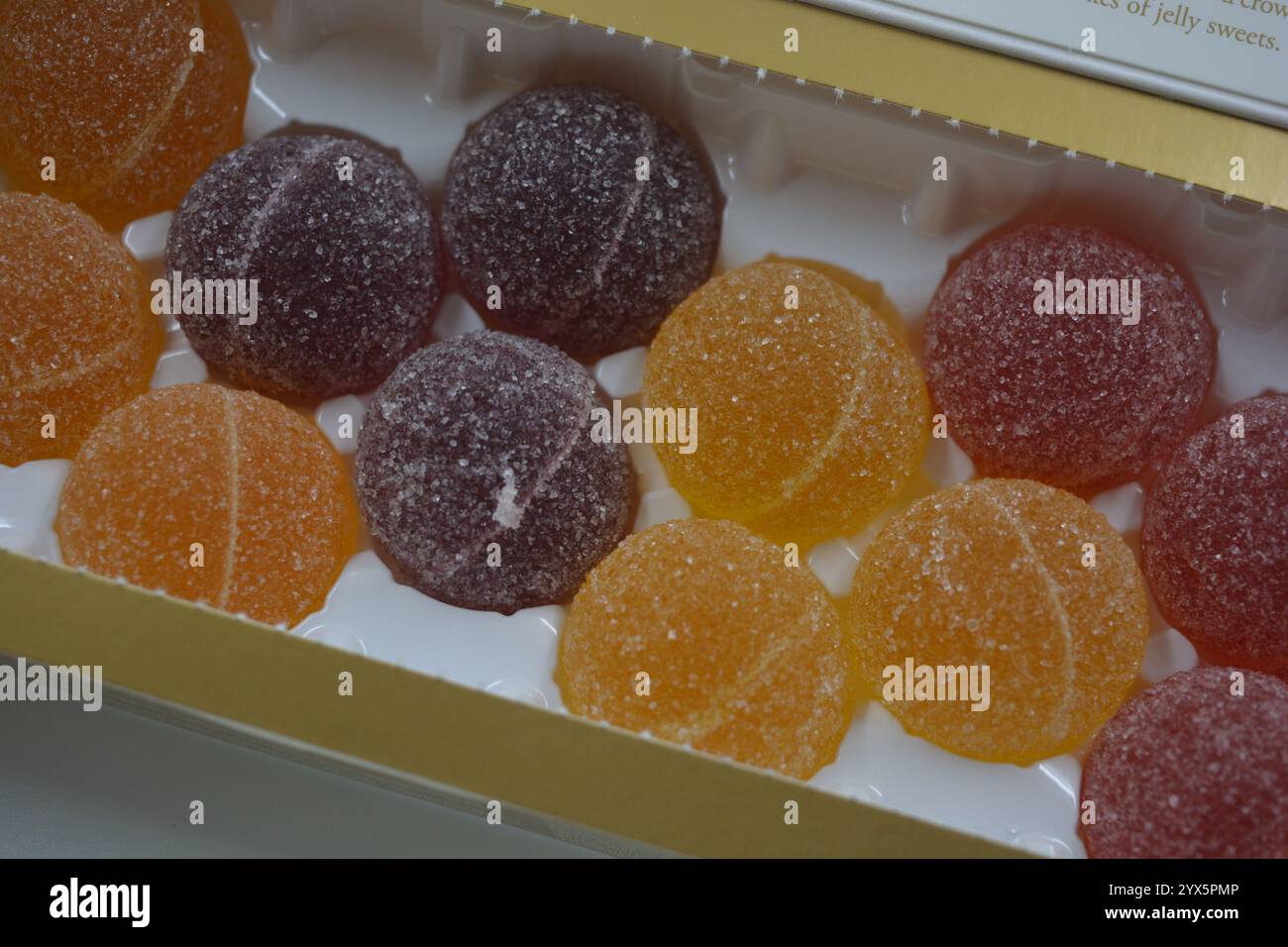 Original jelly Finnish candies in the form of round balls covered with ...