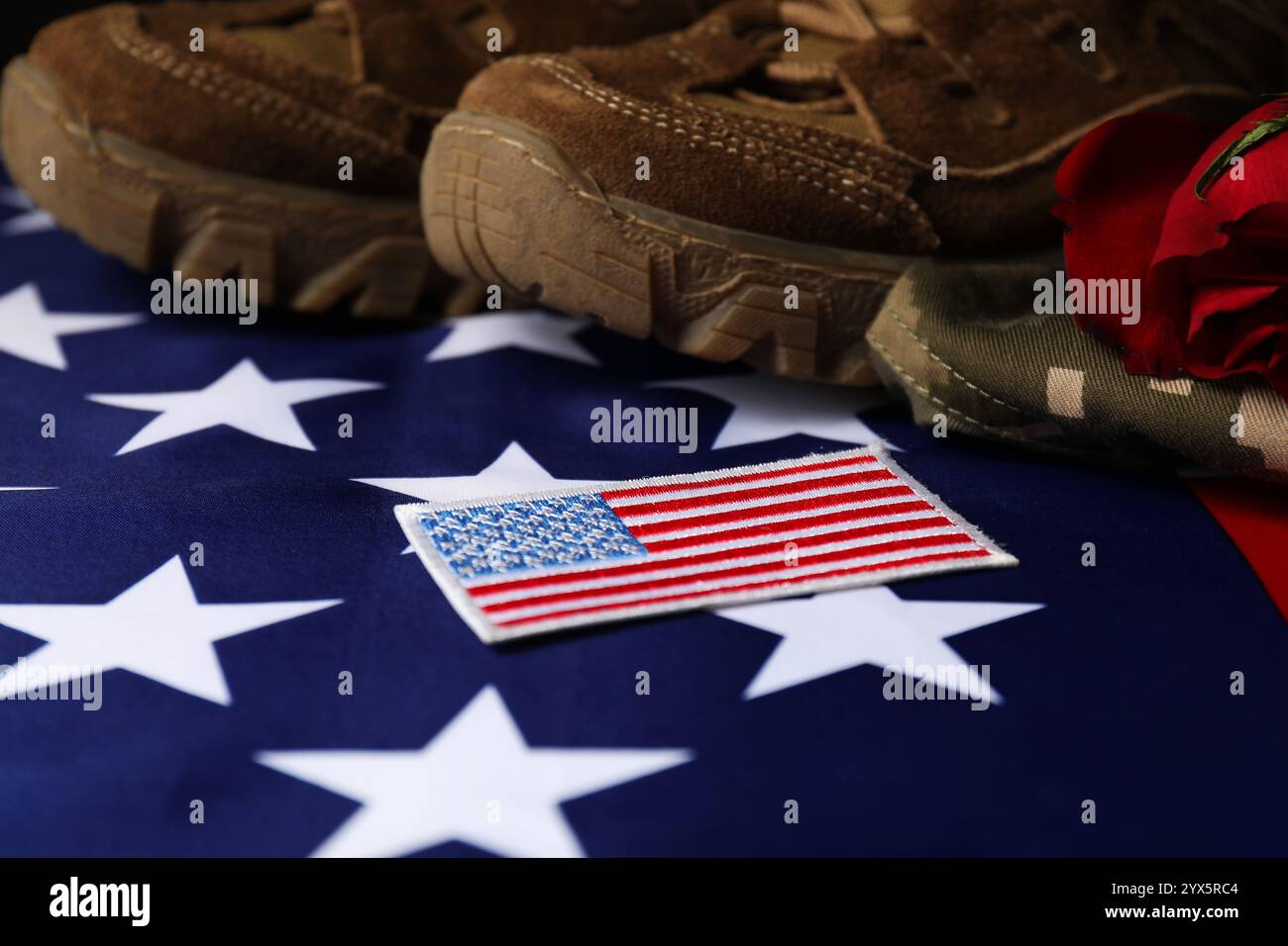 American flag red roses hi-res stock photography and images - Alamy