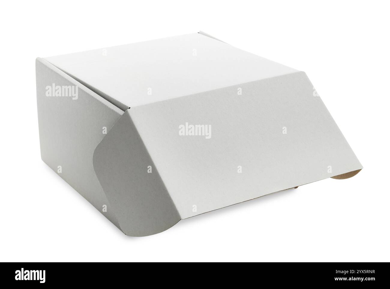 One empty cardboard box isolated on white. Mockup for design Stock ...