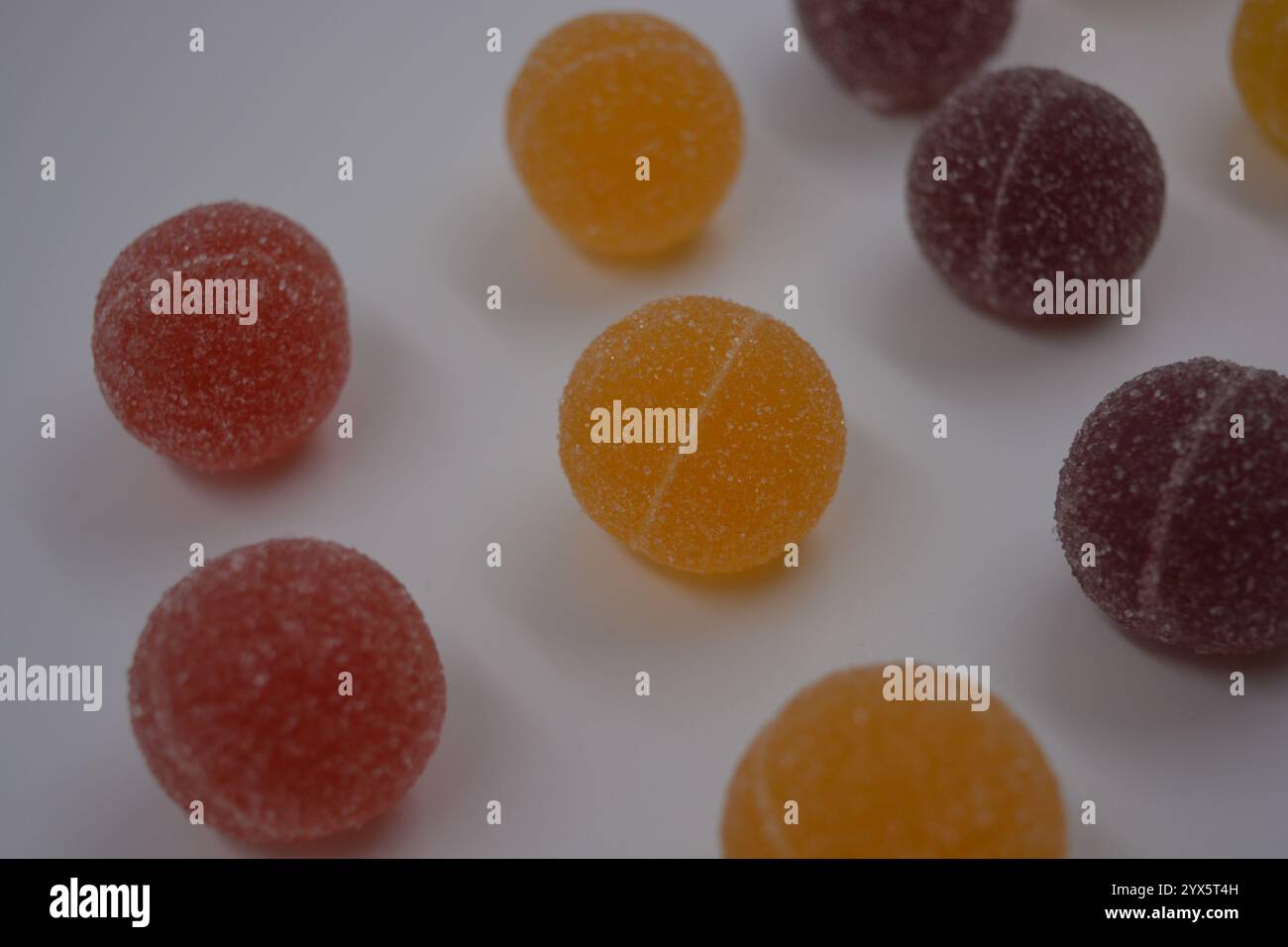 Original jelly Finnish candies in the form of round balls covered with ...