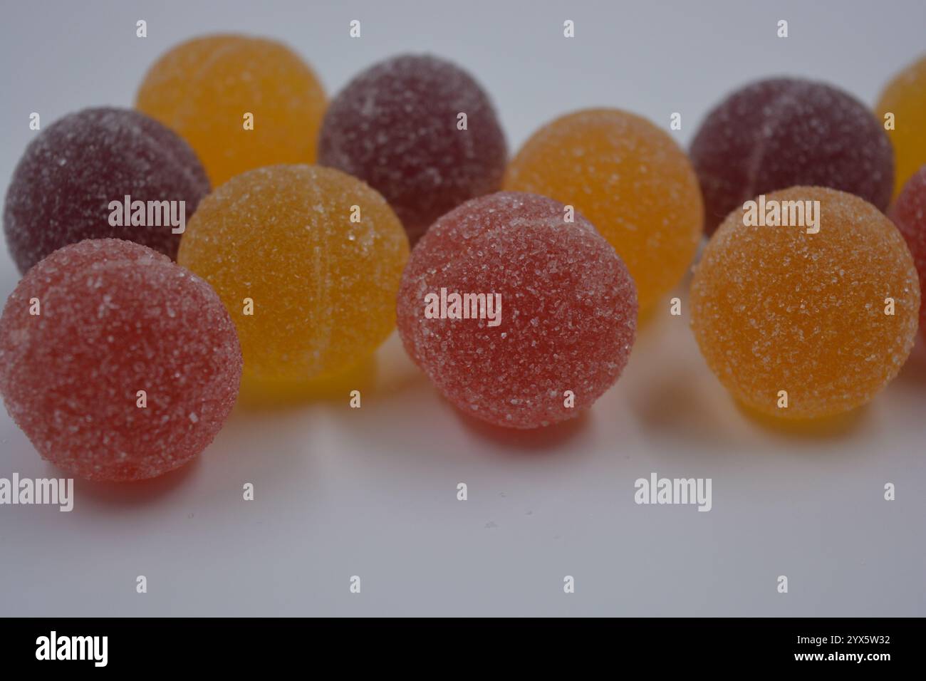 Original jelly Finnish candies in the form of round balls covered with ...