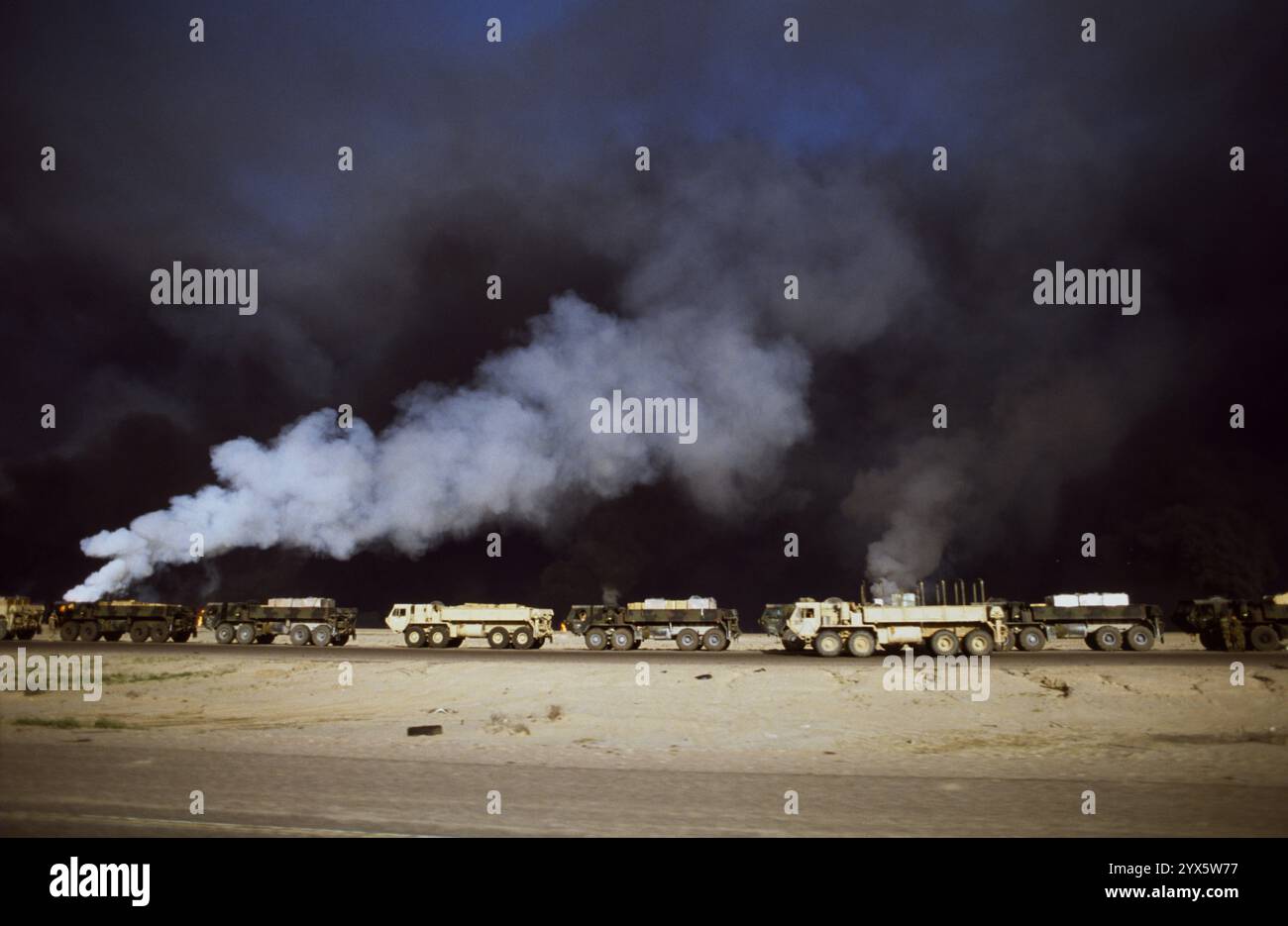 First Gulf War: 17th March 1991 Burning oil wells in the Rawdatayn ...