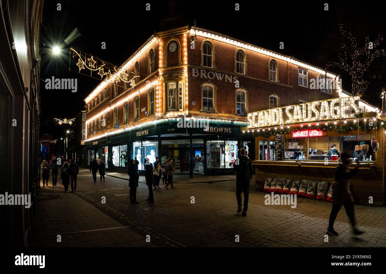 PARLIAMENT STREET, YORK, UK - DECEMBER 10, 2024. Landscape panorama of ...