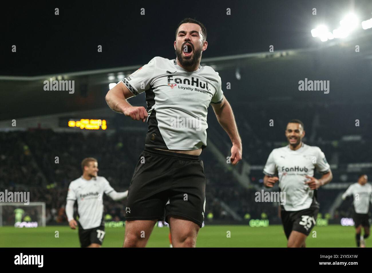 Eiran Cashin of Derby County celebrates his goal to make it 2-0 during ...