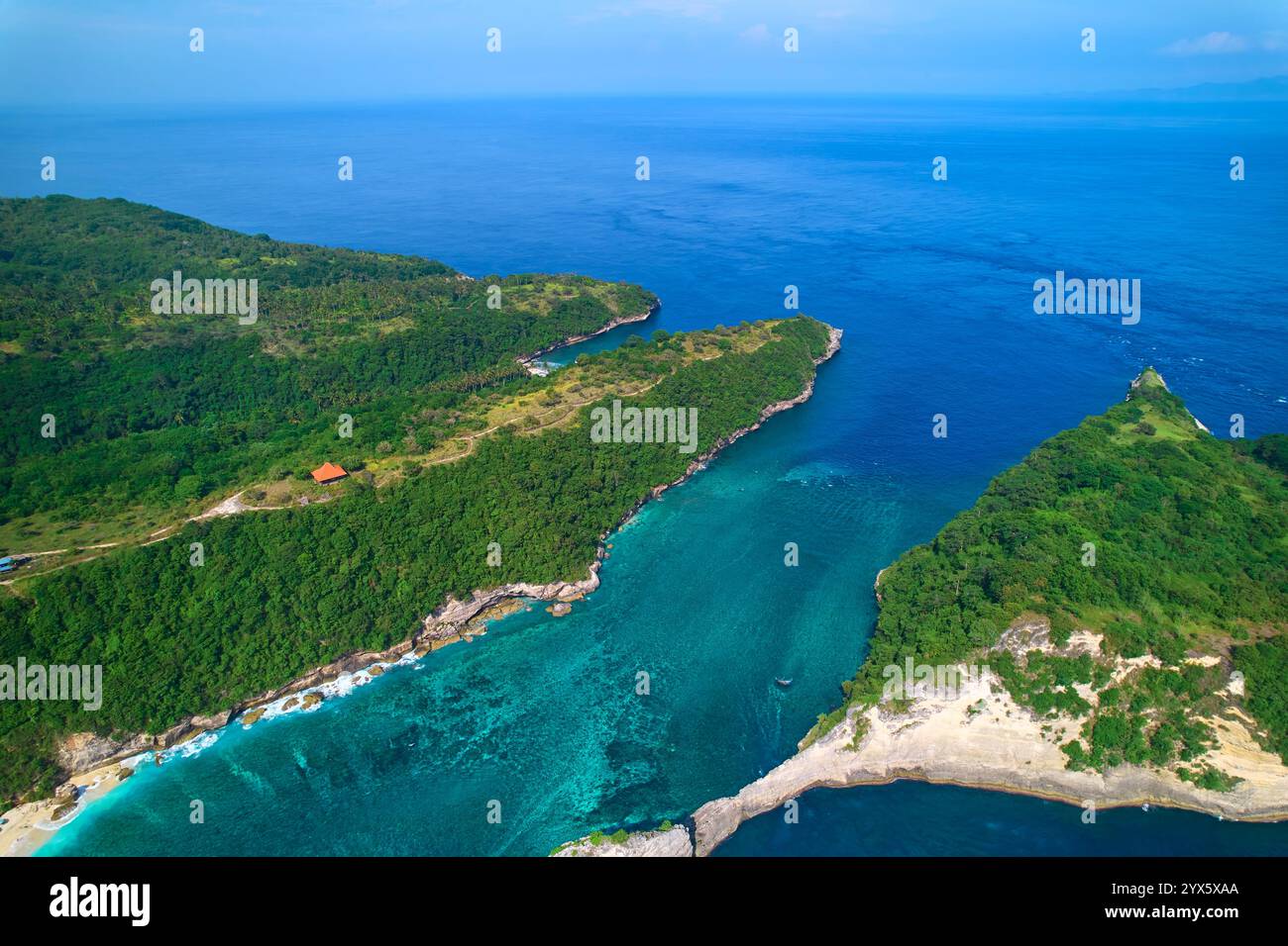 Cinematic aerial landscape shots of the beautiful island Diamond beach ...
