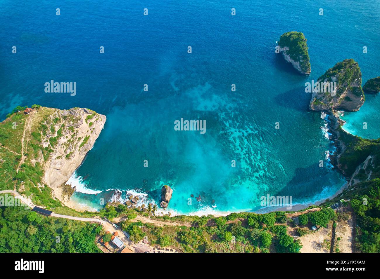 Cinematic aerial landscape shots of the beautiful island Diamond beach ...