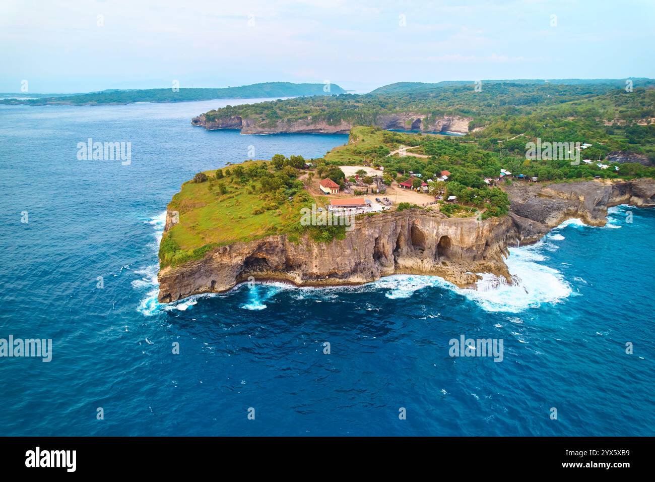 Cinematic aerial landscape shots of the beautiful island of Nusa Penida ...