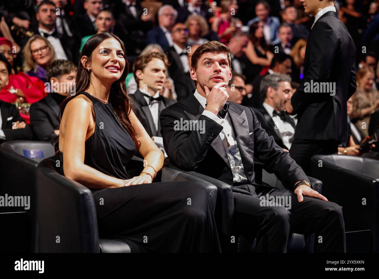 VERSTAPPEN Max, Red Bull Racing, FIA Formula 1, portrait with his wife ...