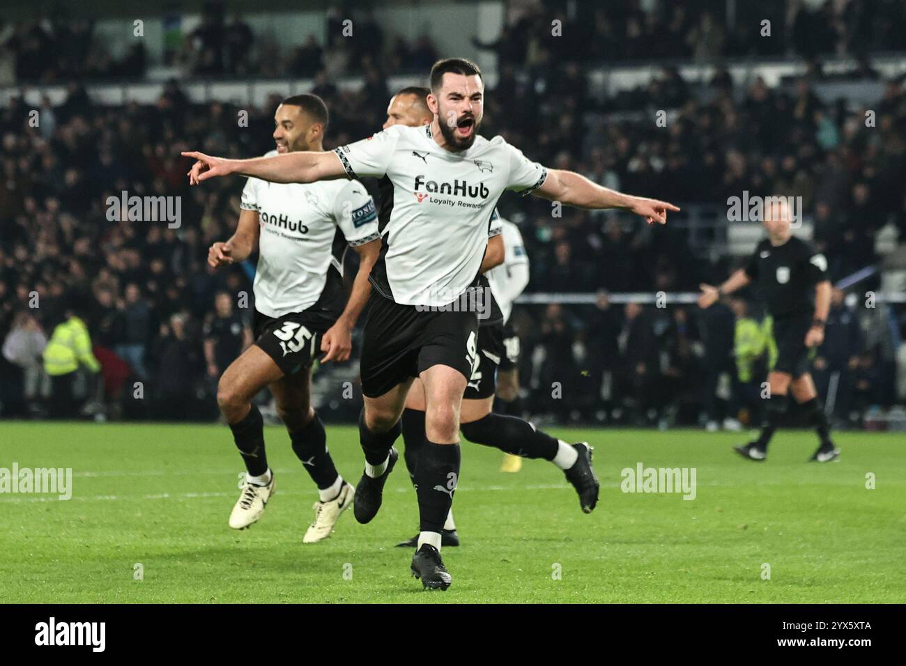 Eiran Cashin of Derby County celebrates his goal to make it 2-0 during ...