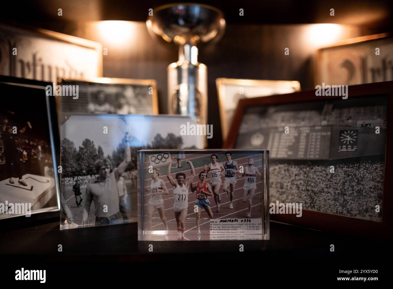 Oberhausen, Germany. 13th Dec, 2024. Photos of sporting successes can ...