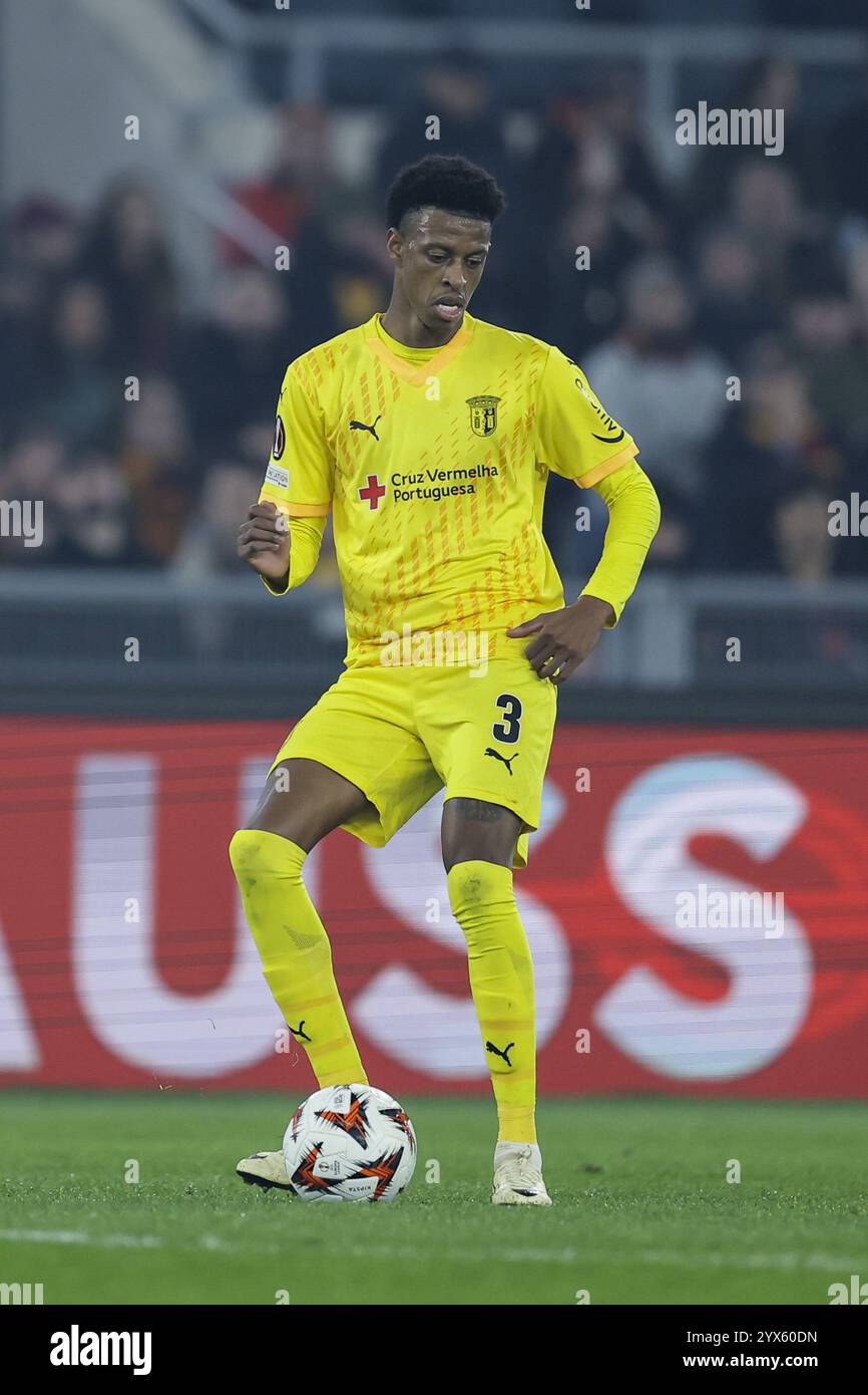 Rome, Italy. 12th Dec, 2024. Braga's Brazilian defender Robson Bambu ...