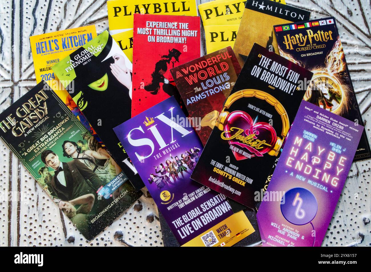 Still life of Broadway production brochures, 2024, New York City ...