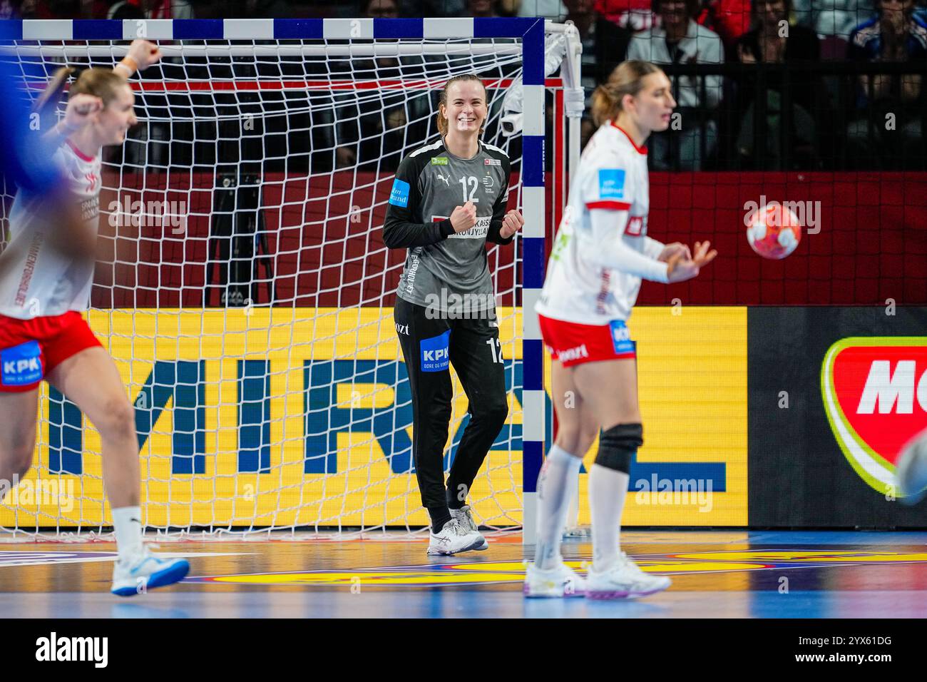 Vienna, Austria 20241213. Denmark's goalkeeper Anna Opstrup Kristensen during the semi-final of ...