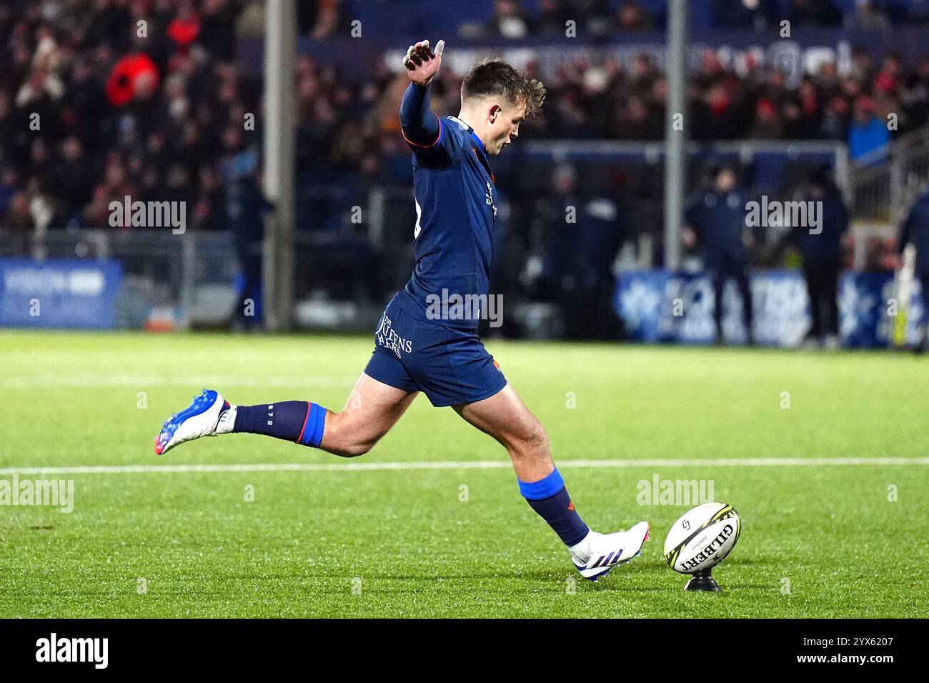 Edinburgh Rugby's Ross Thompson scores a conversion during the EPCR ...