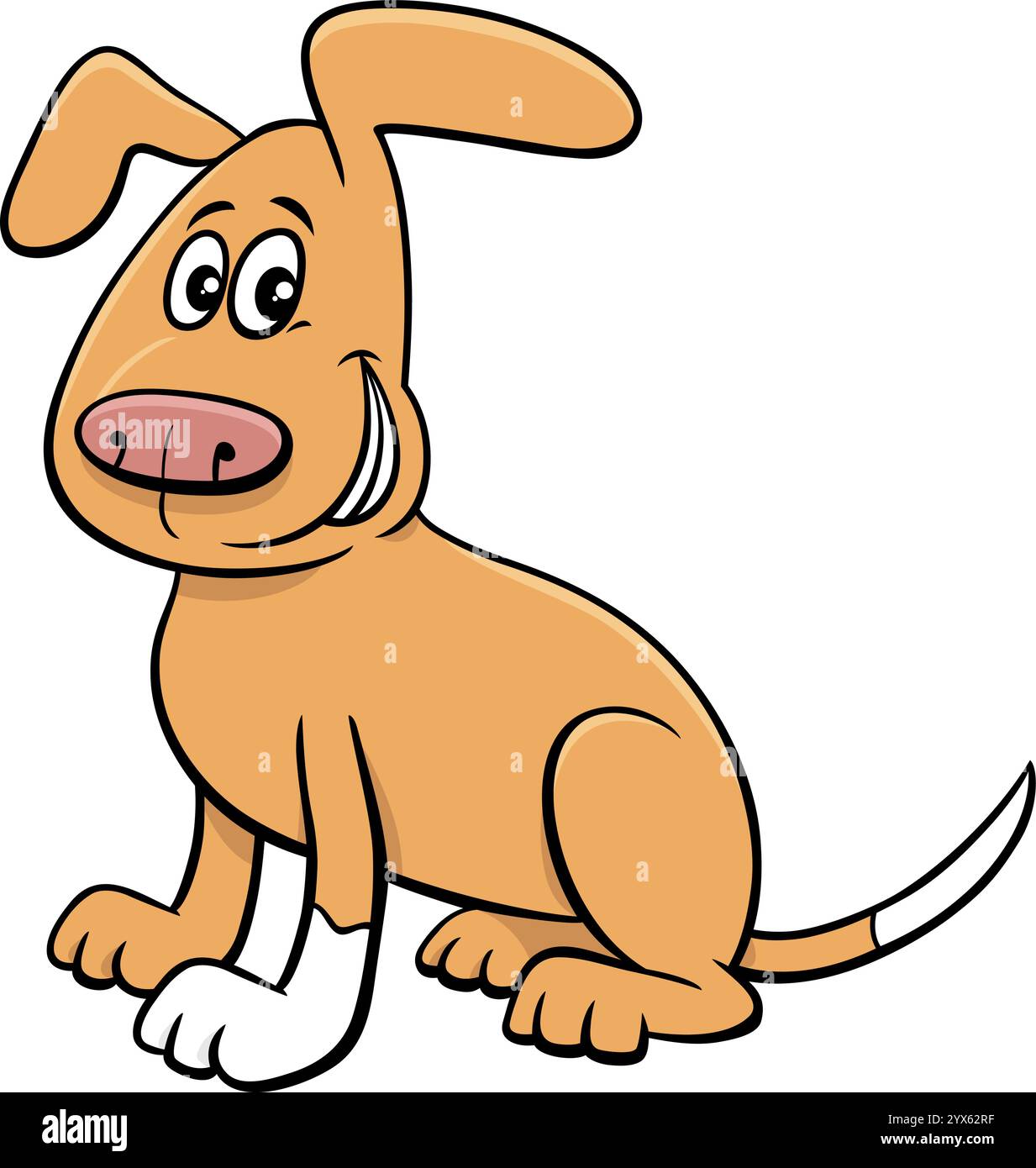 Cartoon illustration of funny spotted dog comic animal character Stock ...