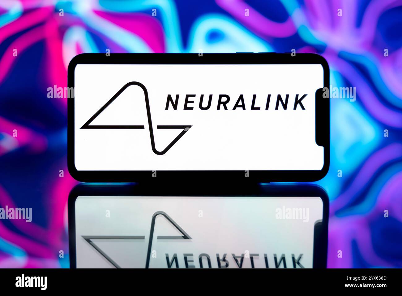 In this photo illustration, the Neuralink logo is seen displayed on a ...