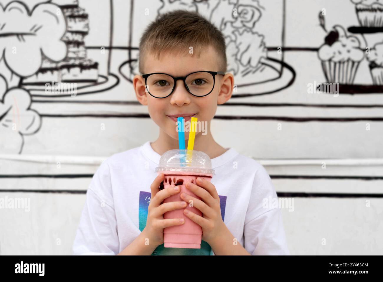 Child boy drinks natural hi-res stock photography and images - Alamy