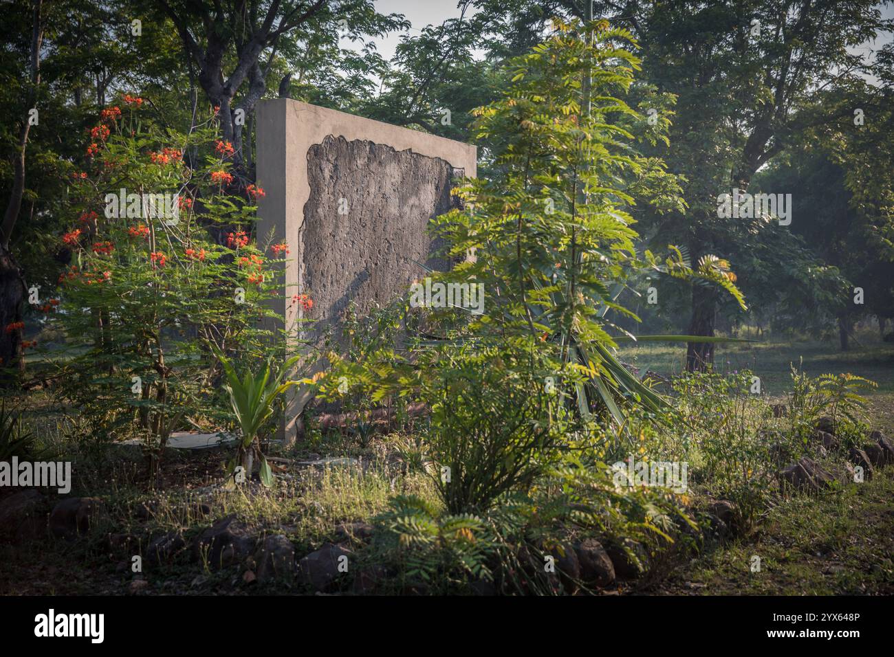 A bullet pockmarked section of wall from civil war, preserved in ...