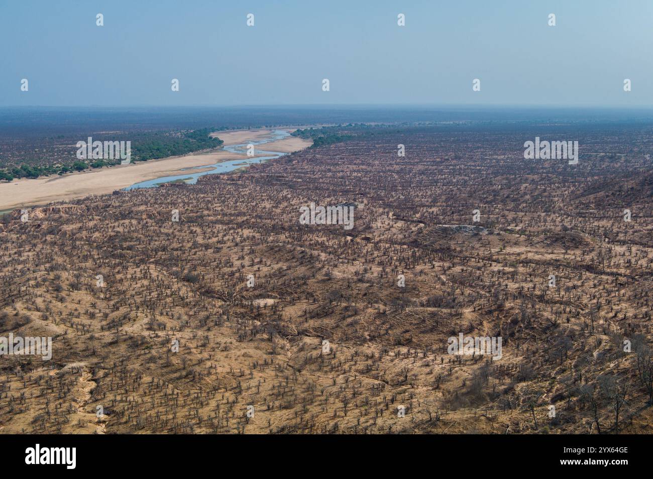 Scenic view of the Runde River floodplains from top of Chilojo Cliffs ...