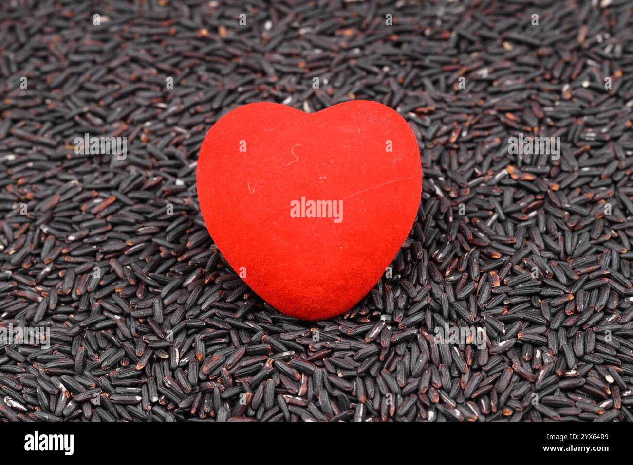 Riceberry rice grains, background and surface. Cross-bred rice variety ...
