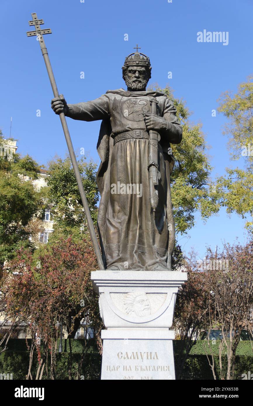 The Tsar Samuil Monument in Sofia, Bulgaria. Samuel was the Tsar ...
