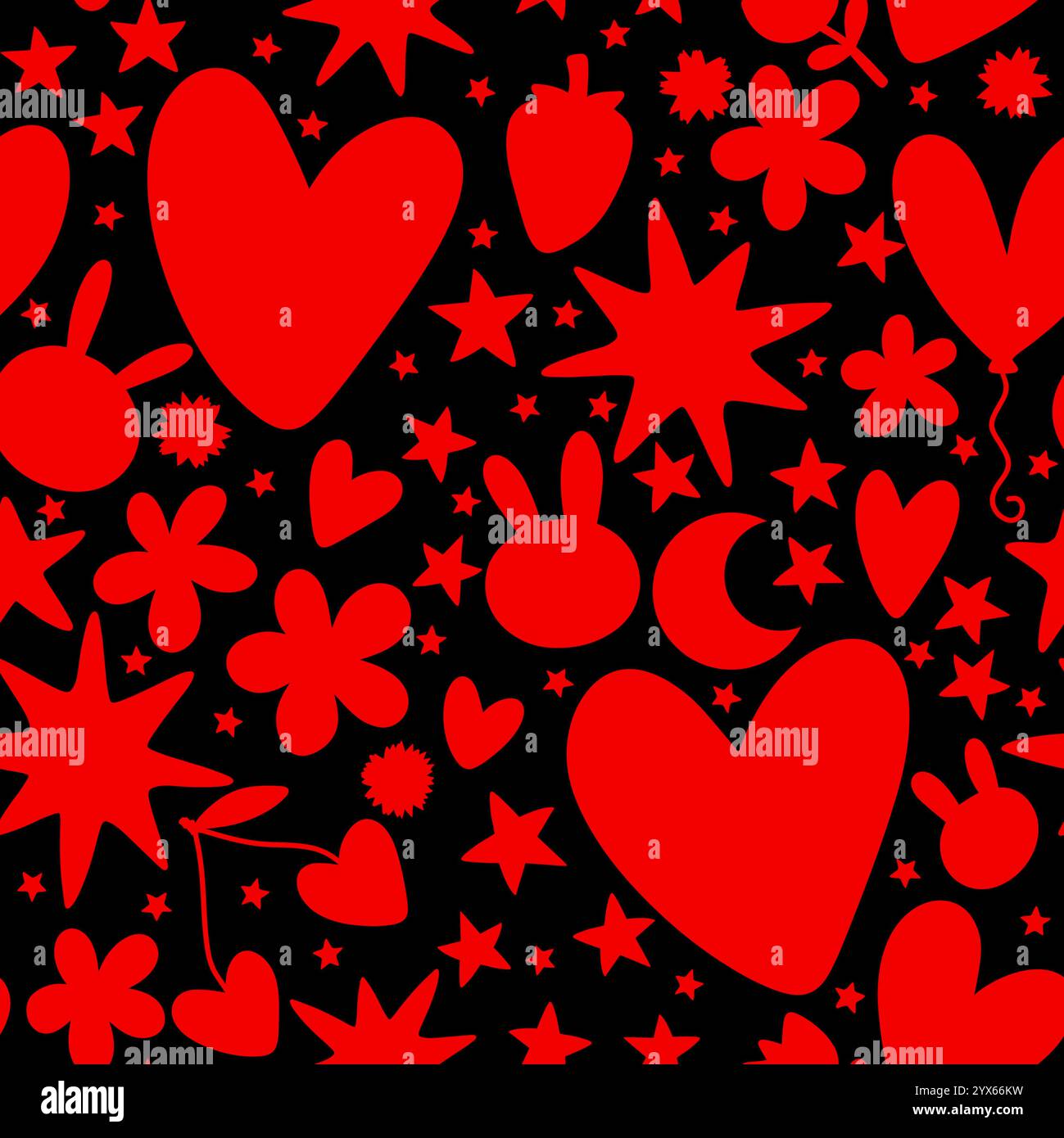 Valentine love hearts seamless 14 February pattern for wrapping paper ...