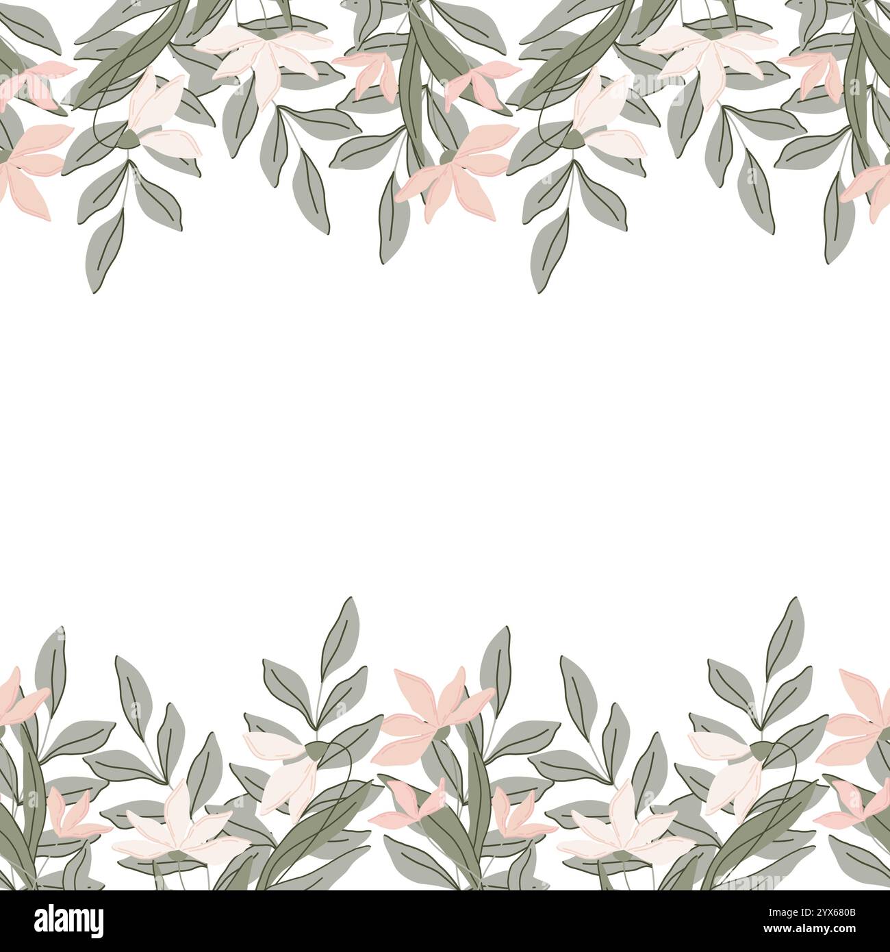 Lily valley flowers frame Stock Vector Images - Alamy