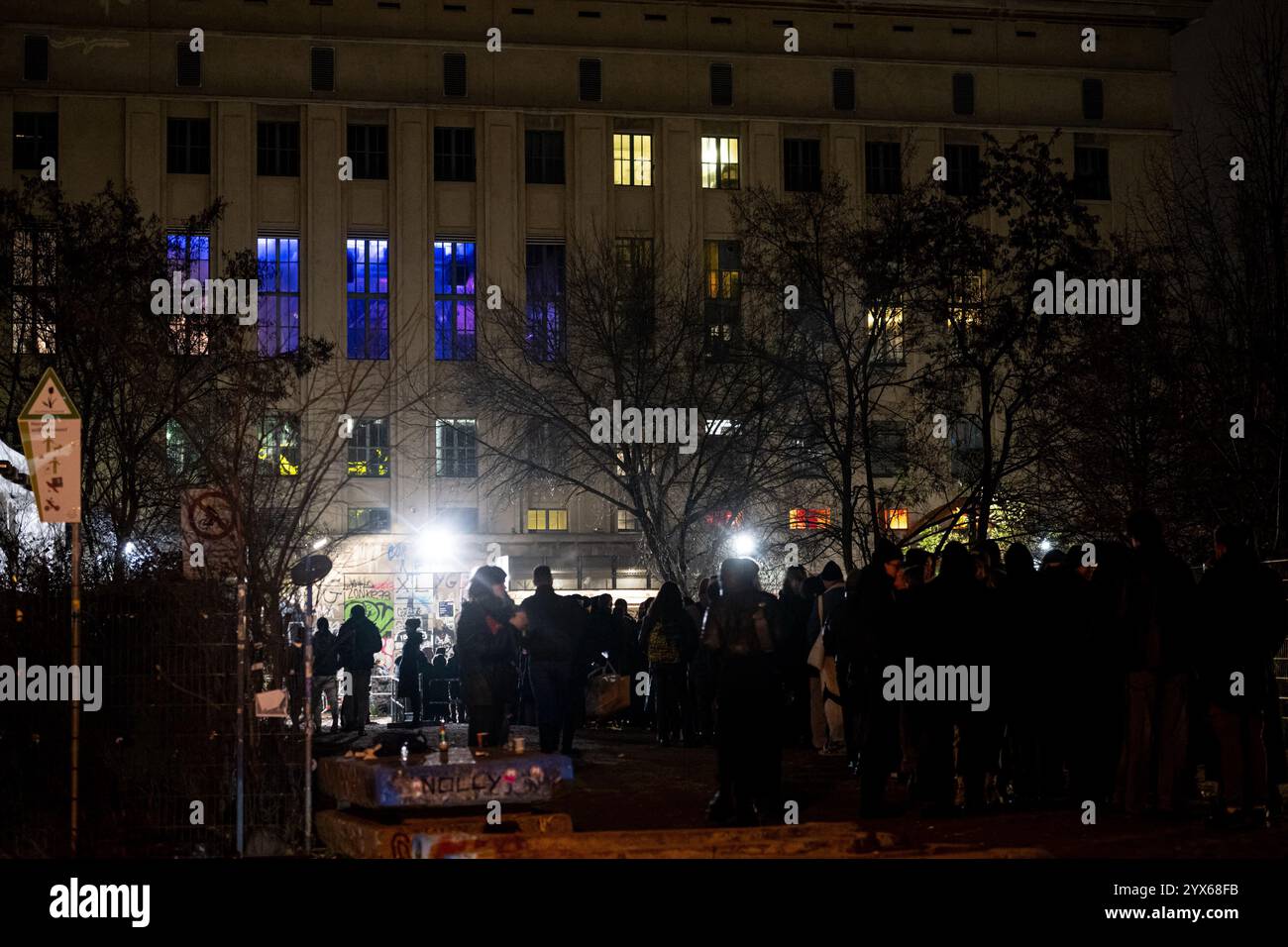 Berlin, Germany. 13th Dec, 2024. People queue in front of the Berghain ...
